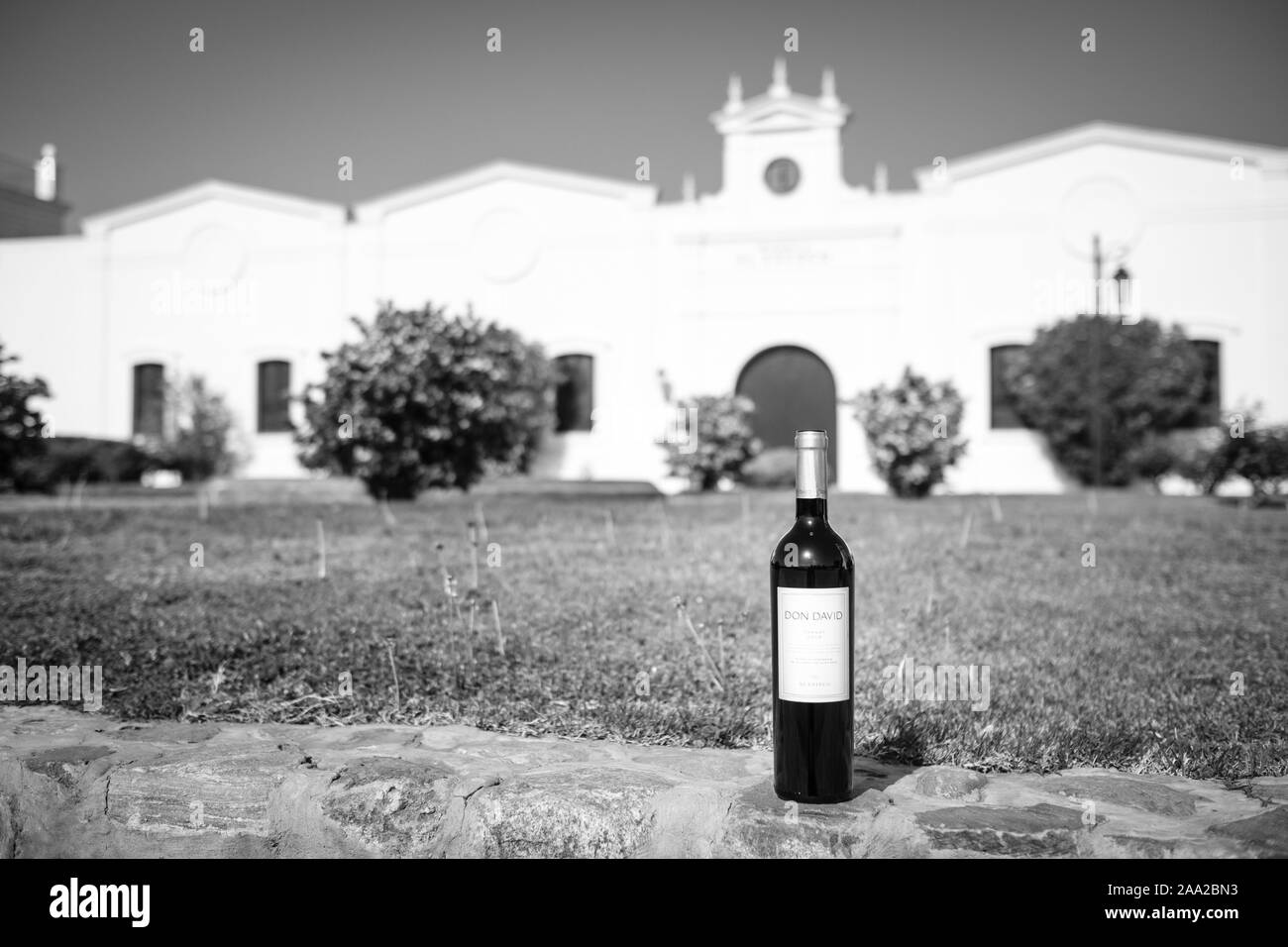 Bottle red wine blue Black and White Stock Photos & Images - Alamy