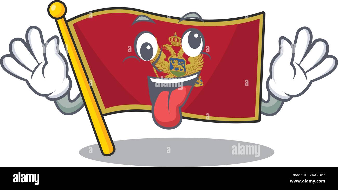 Flag montenegro cartoon with in bring gift character Stock Vector Image ...