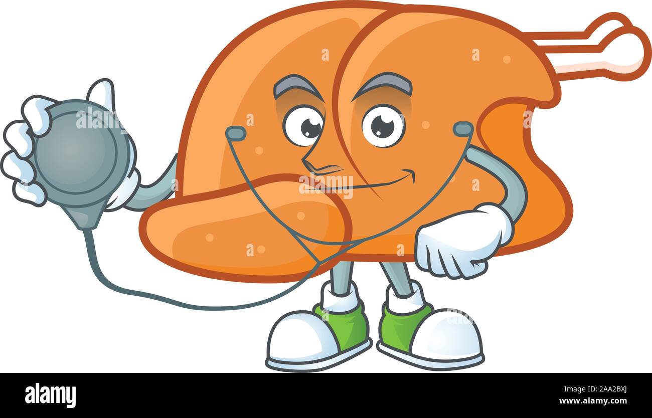Roast turkey food cartoon with character doctor Stock Vector Image ...