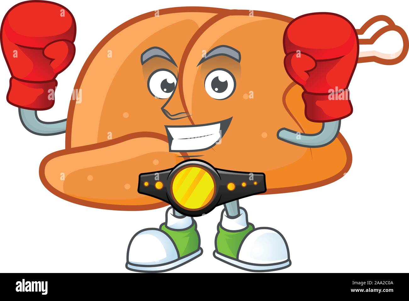 Roast turkey food cartoon with character boxing Stock Vector Image ...