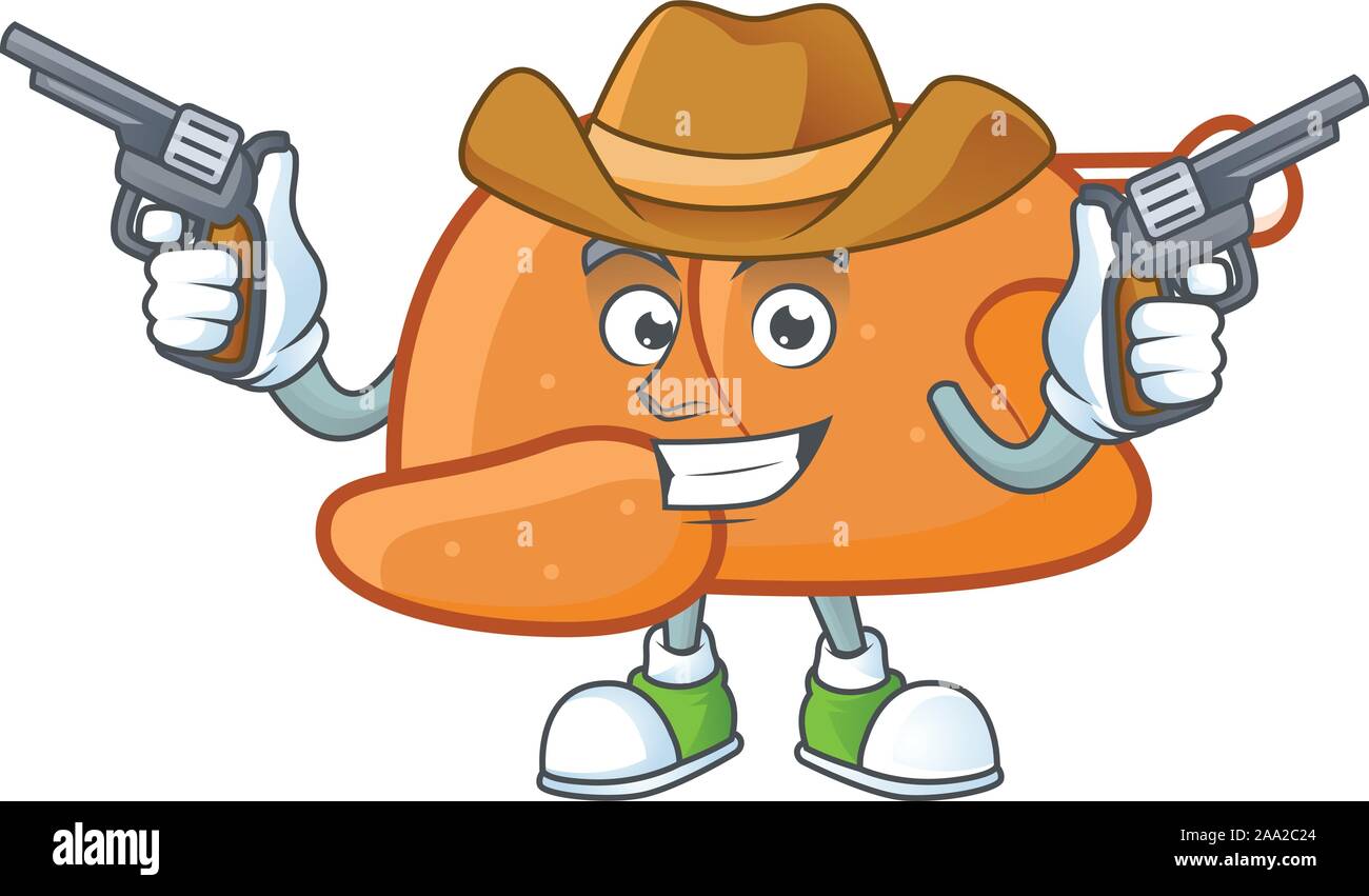 Roast turkey food cartoon with character cowboy Stock Vector Image ...