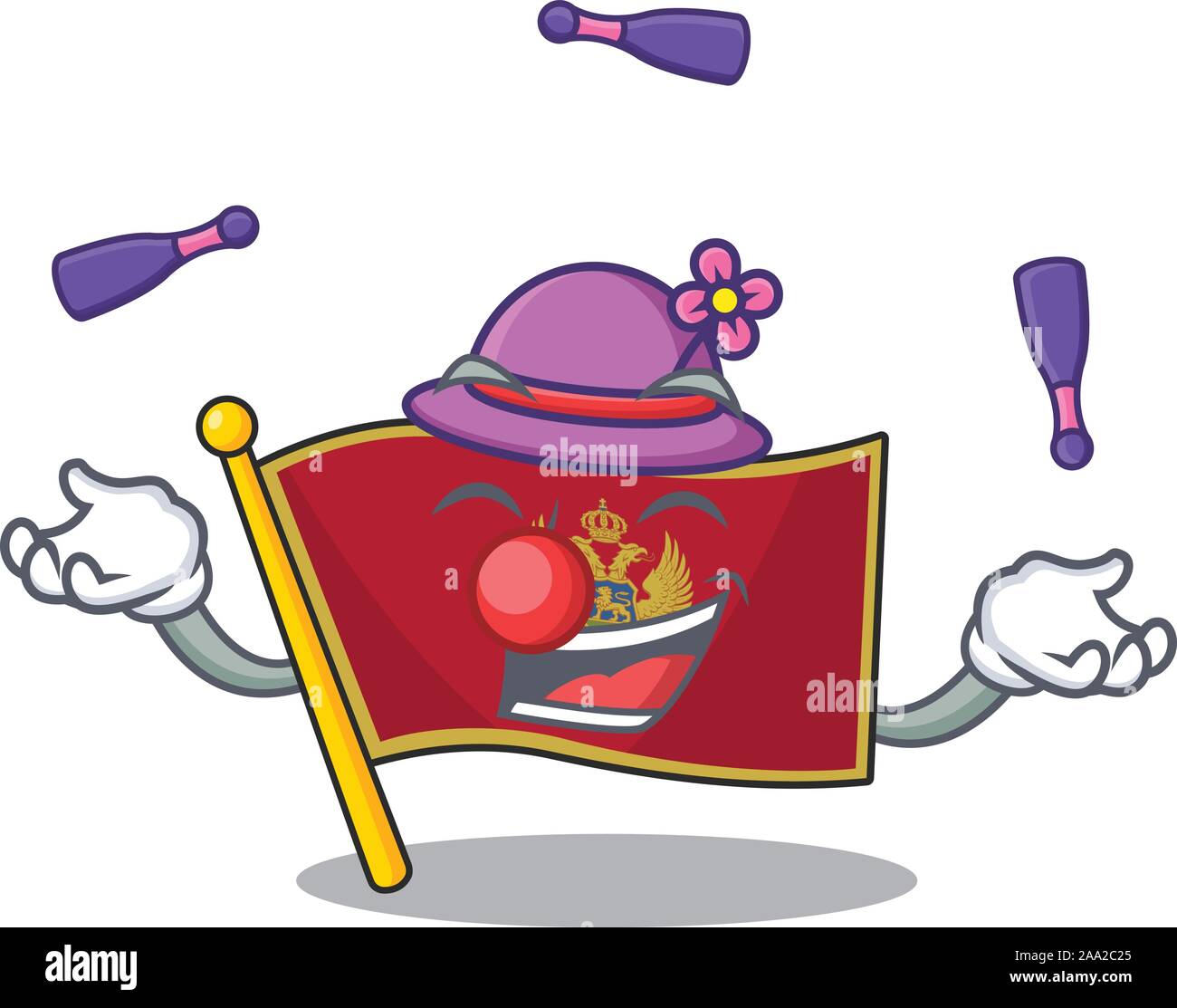 Flag montenegro cartoon with in juggling character Stock Vector Image ...