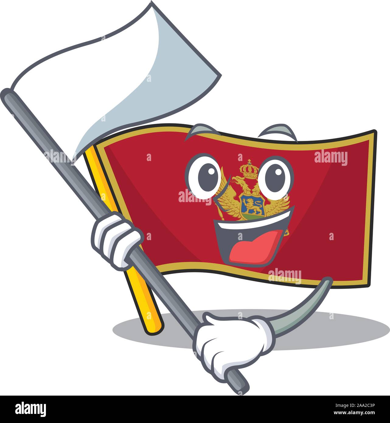 Flag montenegro cartoon with in bring flag character Stock Vector Image ...