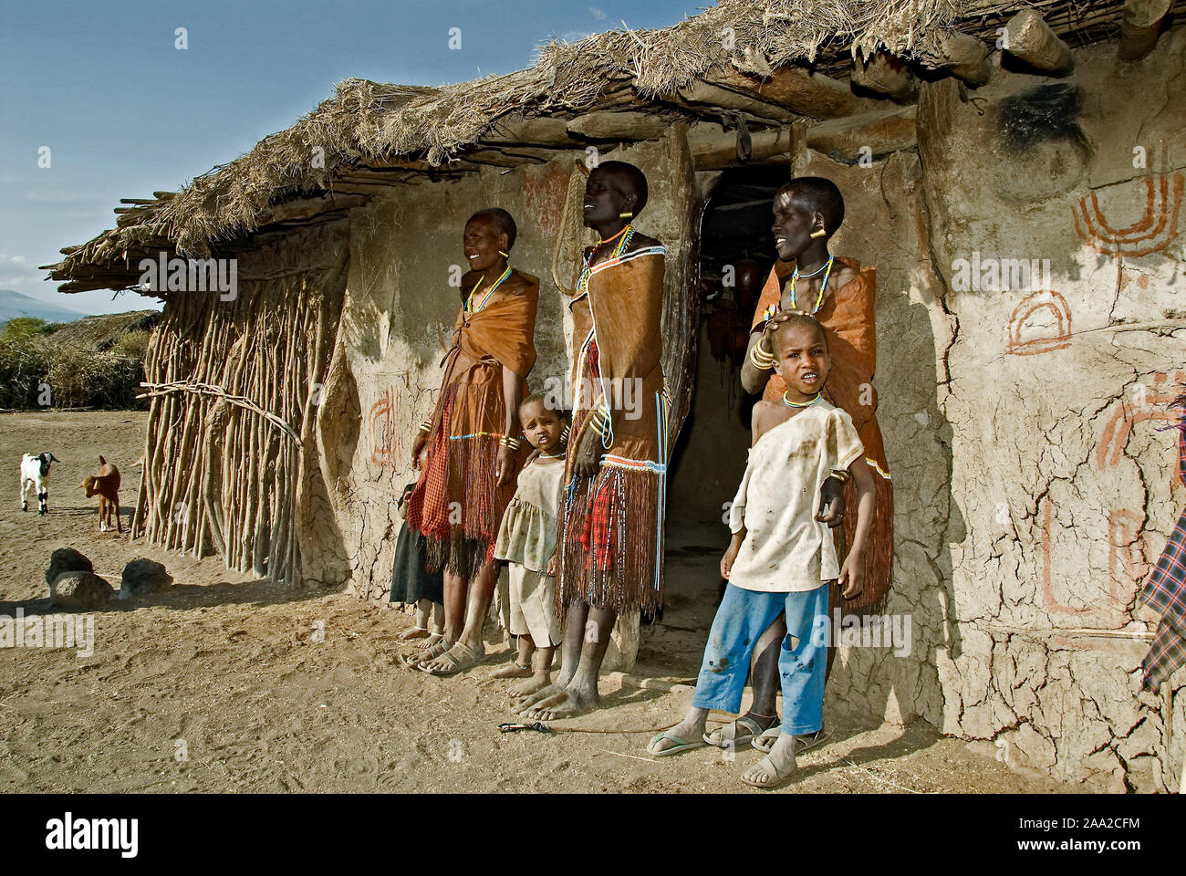 People of the Datoga tribe. Lake Eyasi, northern Tanzania Stock Photo ...