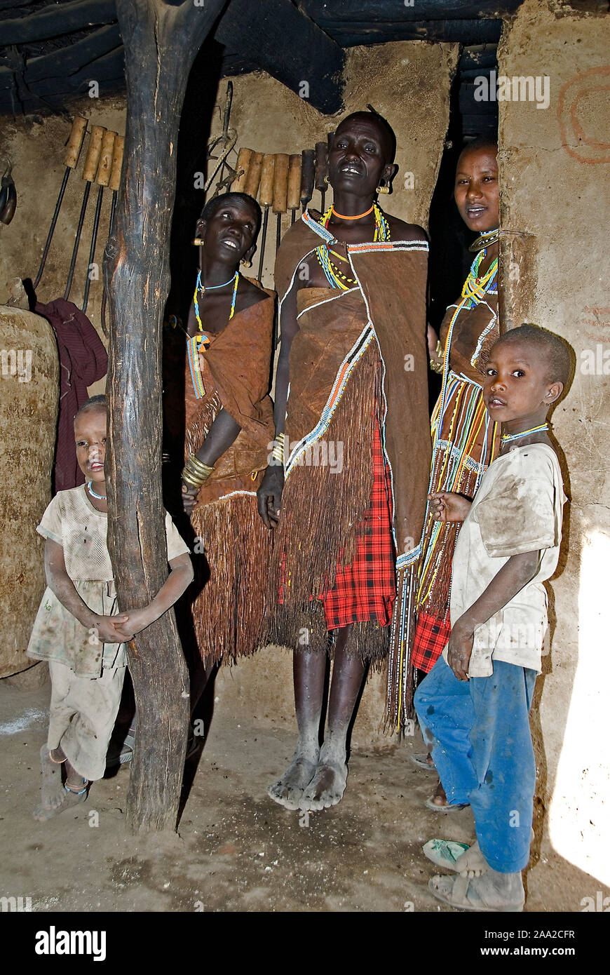 People of the Datoga tribe. Lake Eyasi, northern Tanzania Stock Photo ...