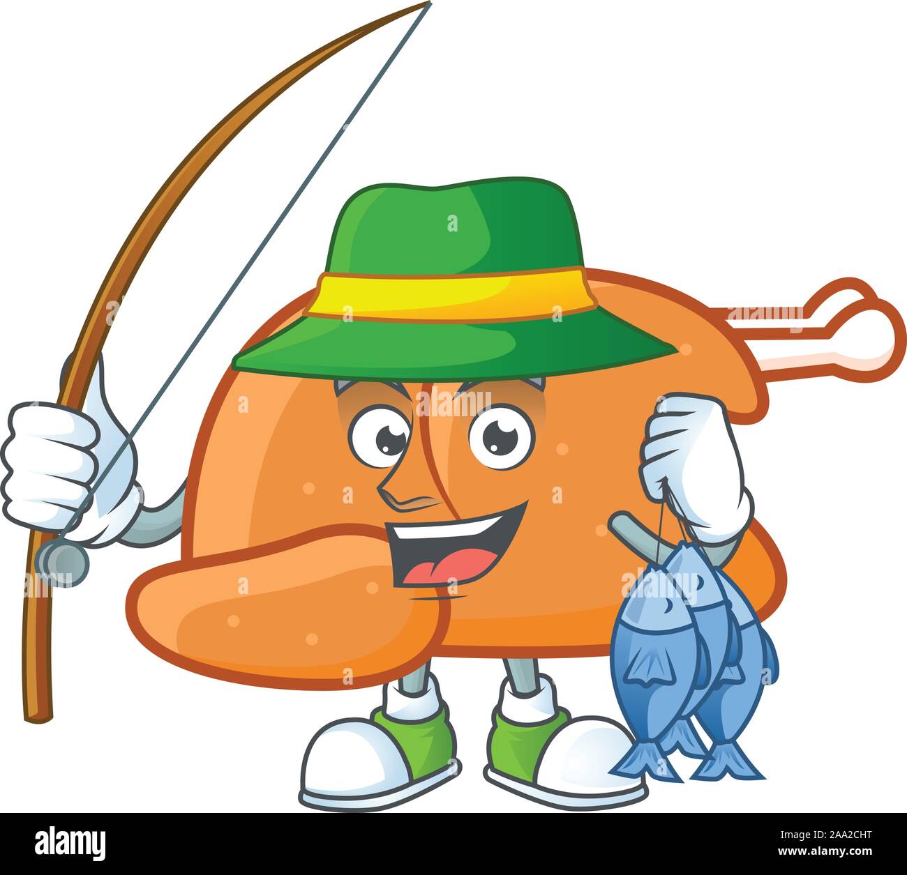 Mascot a fishing in cartoon roast turkey Stock Vector Image & Art - Alamy