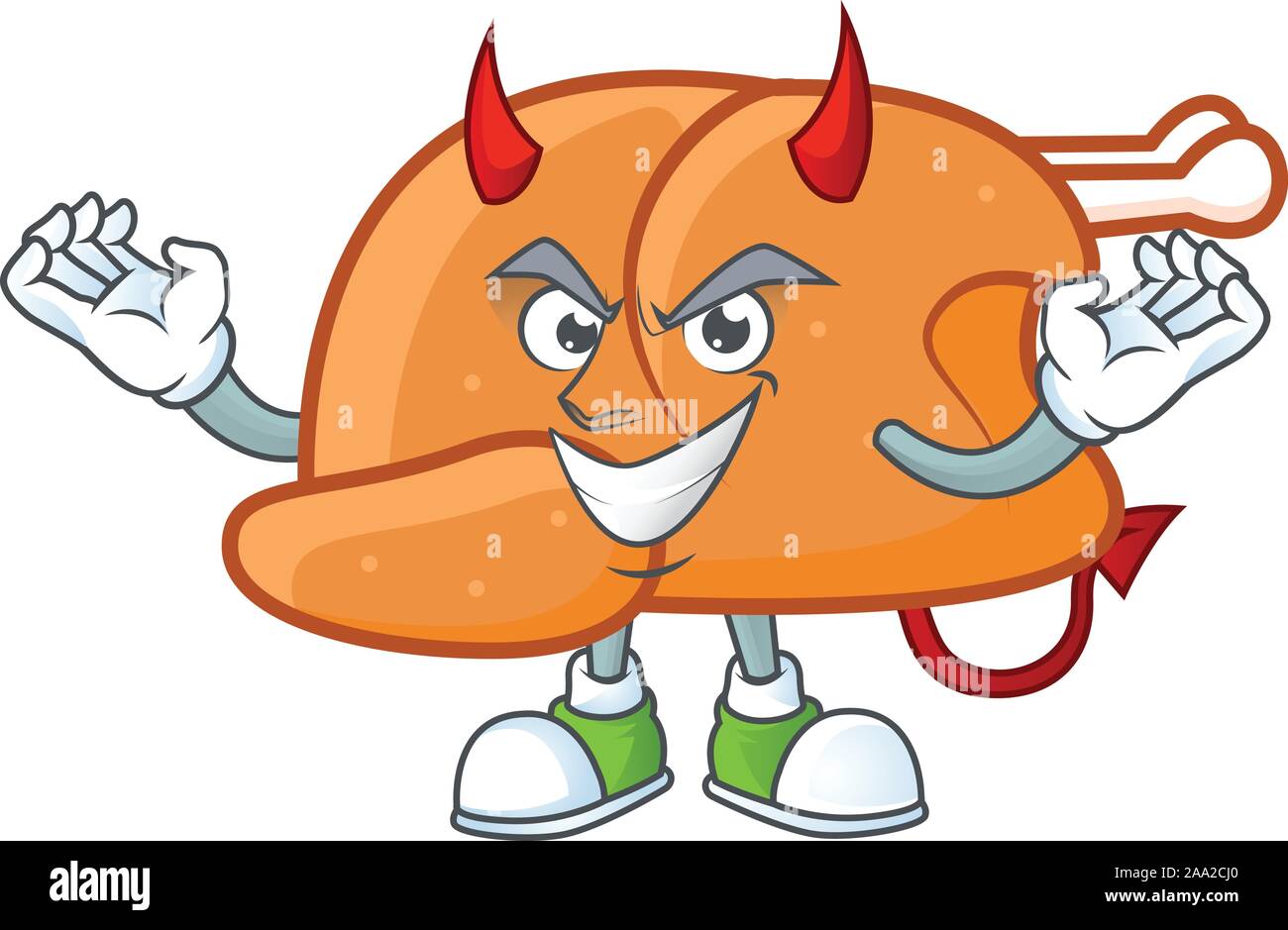 Mascot a devil in cartoon roast turkey Stock Vector Image & Art - Alamy