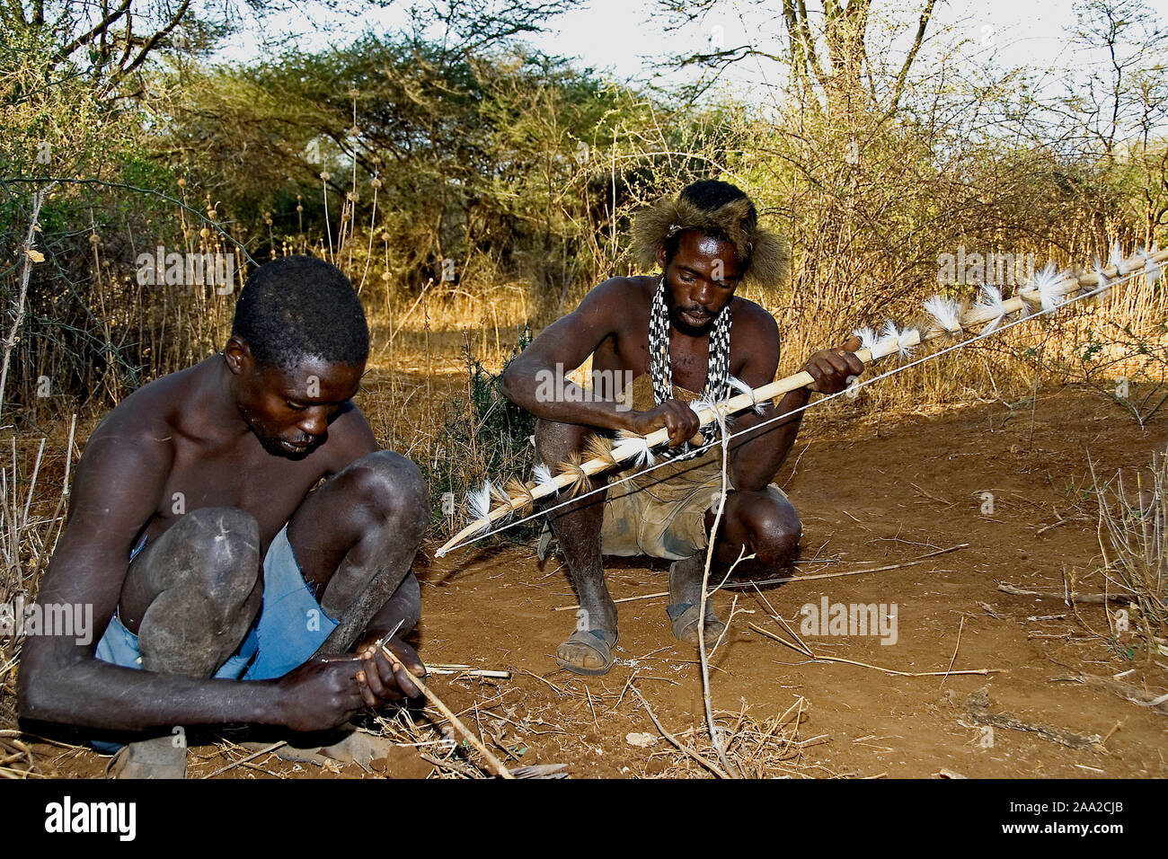 Hadzabe bushmen hunting. Lake Eyasi, northern Tanzania Stock Photo - Alamy