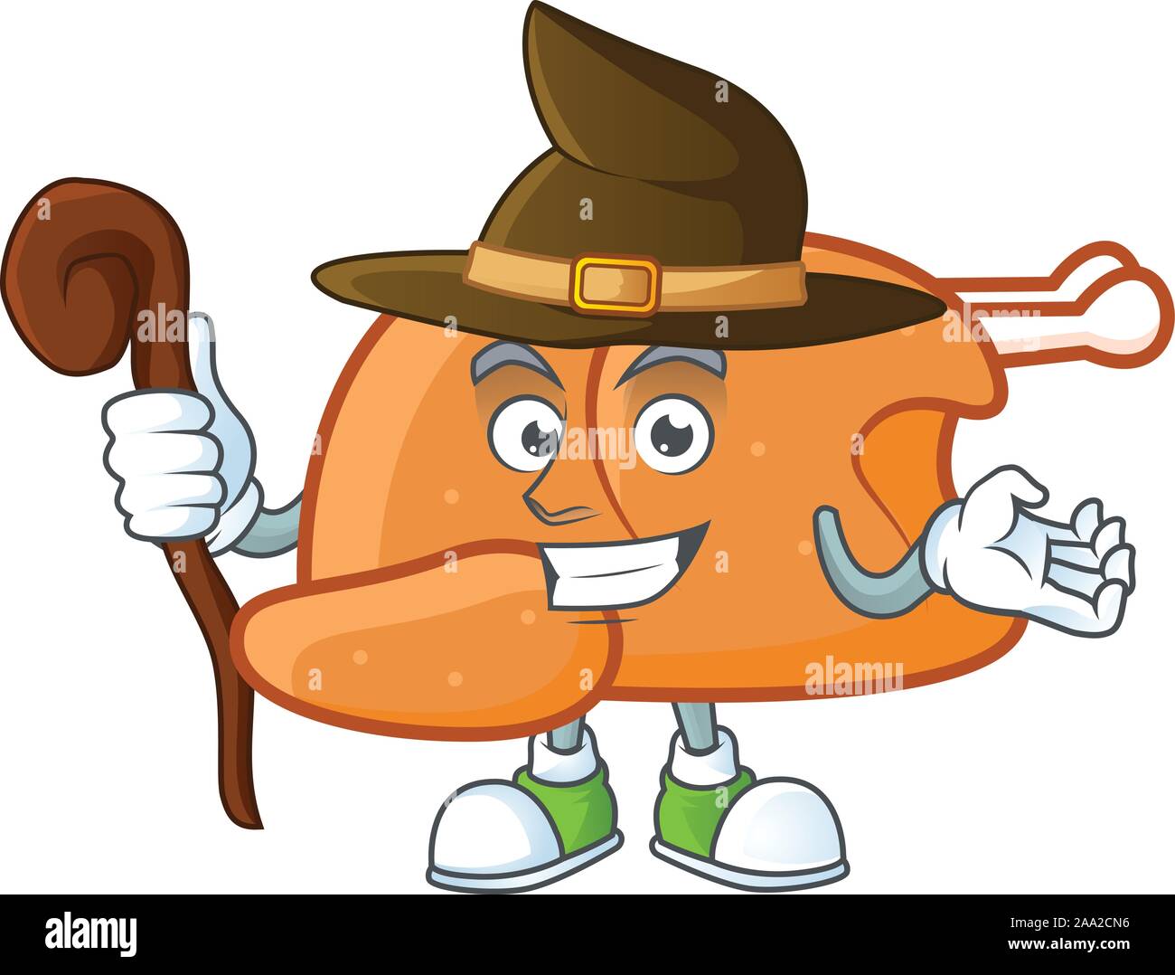 Mascot a witch in cartoon roast turkey Stock Vector Image & Art - Alamy