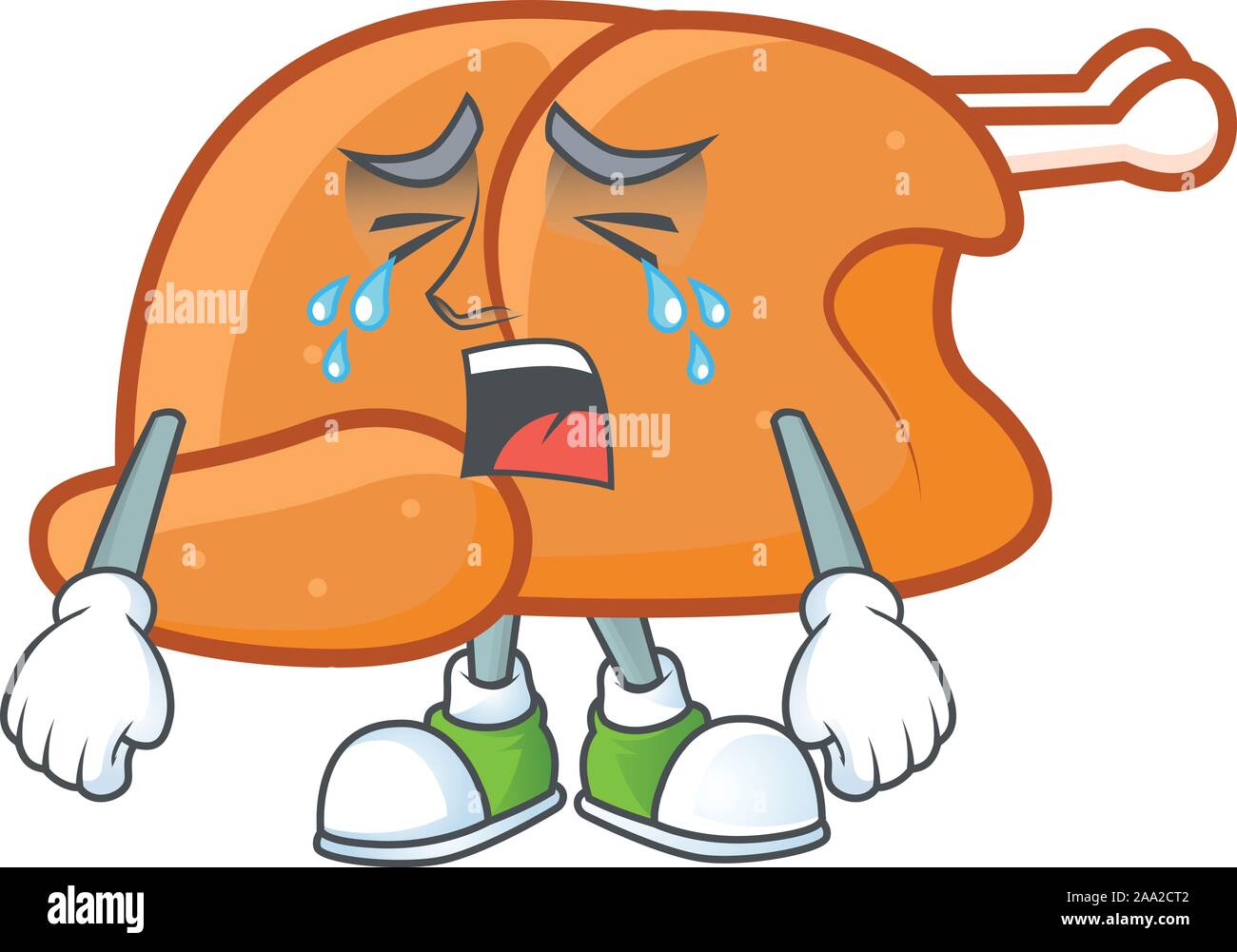 Mascot a crying in cartoon roast turkey Stock Vector Image & Art - Alamy