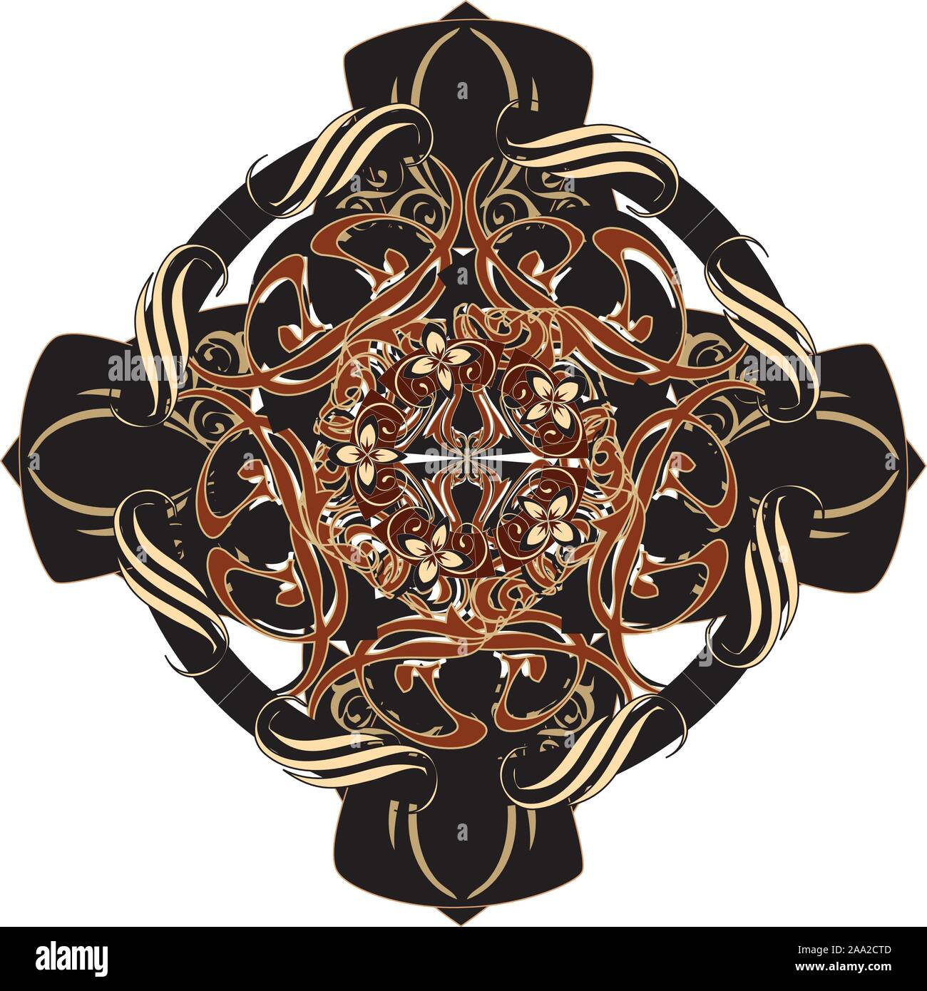 Illustration of abstract ornament isolated on white Stock Vector Image ...