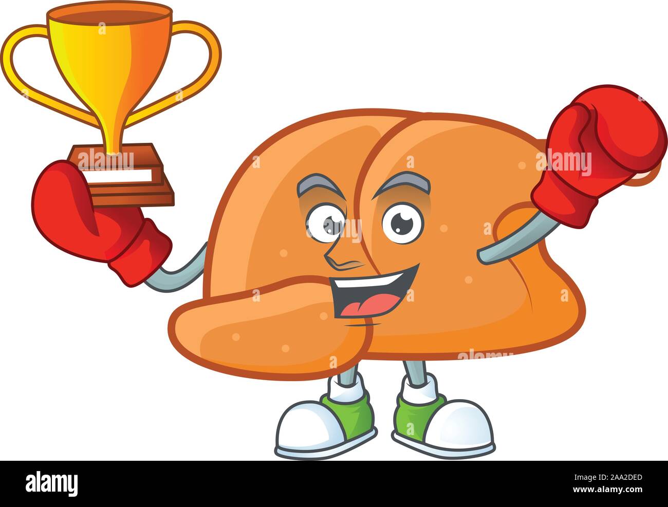 Cartoon roast turkey ripe with character boxing winner Stock Vector ...