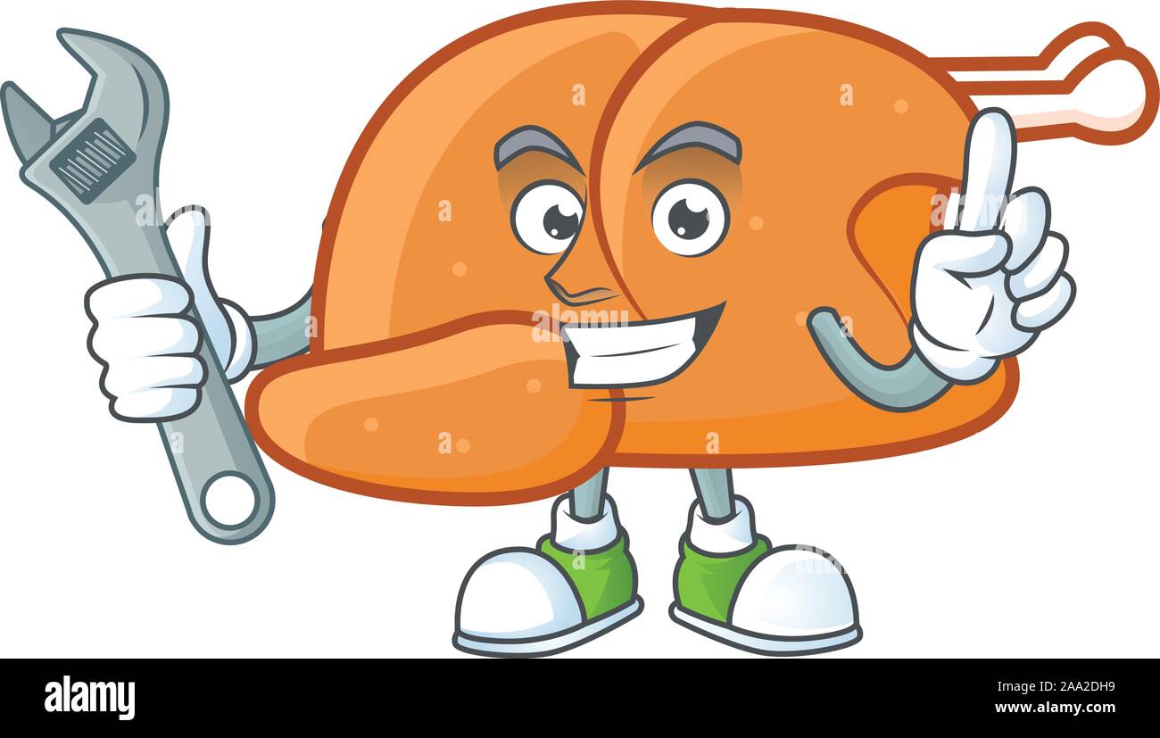 Cartoon roast turkey ripe with character mechanic Stock Vector Image ...