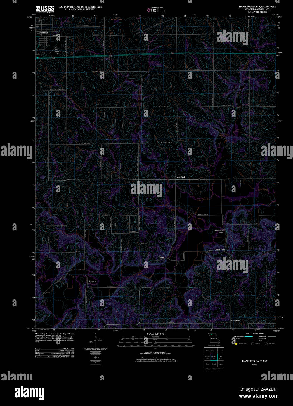 Map of hamilton missouri hi-res stock photography and images - Alamy