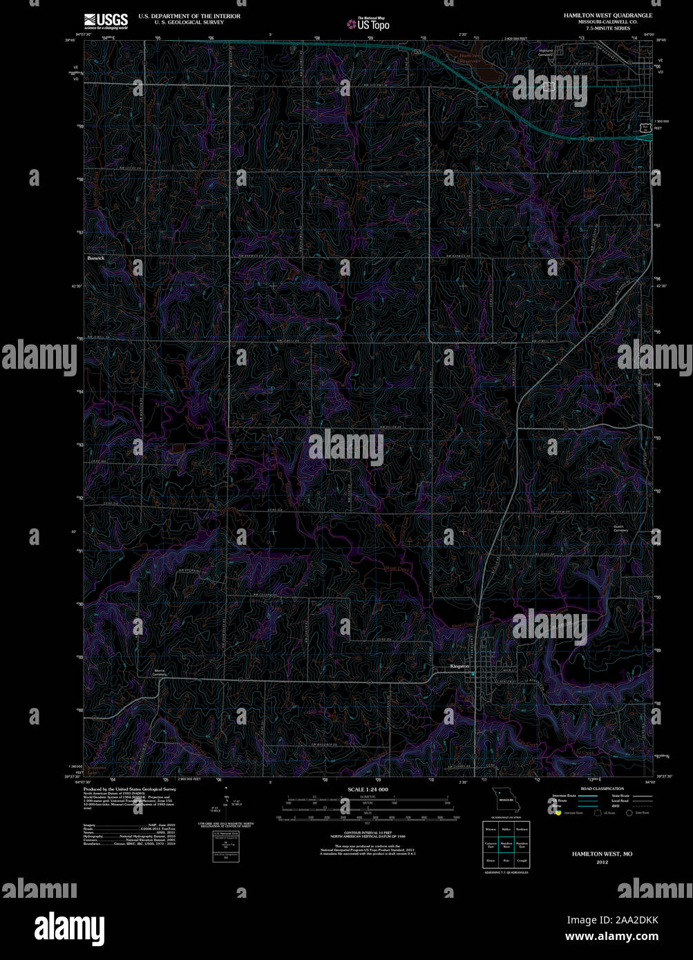 Map of hamilton missouri hi-res stock photography and images - Alamy