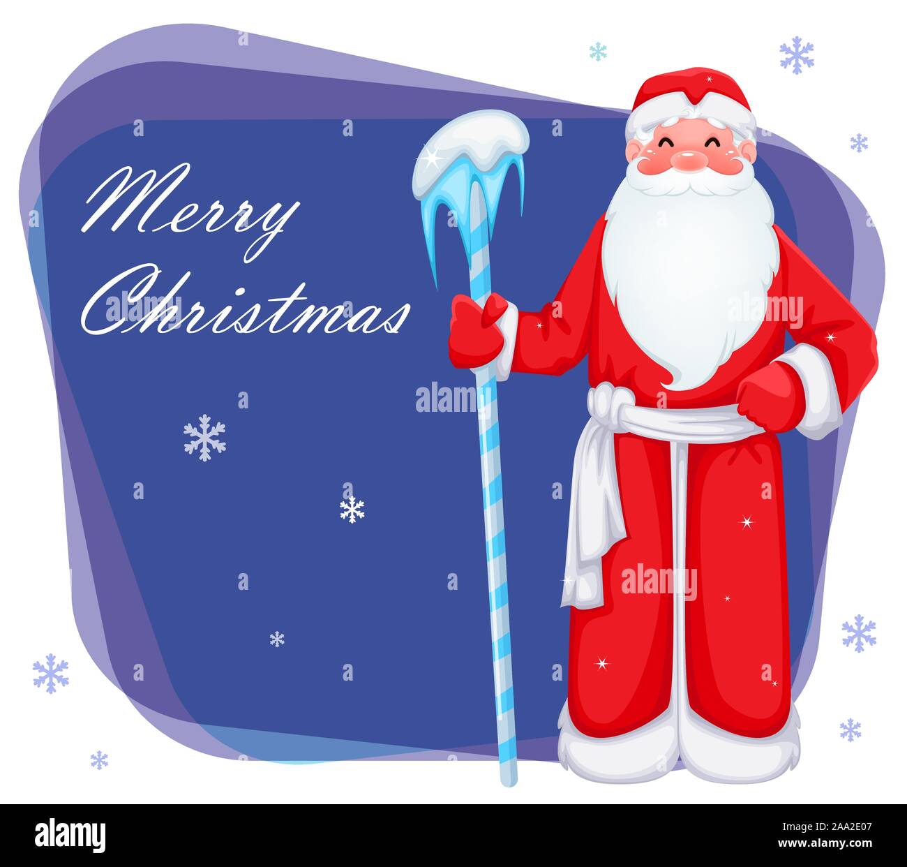 Christmas greeting card with russian Santa Claus also known as "Ded ...