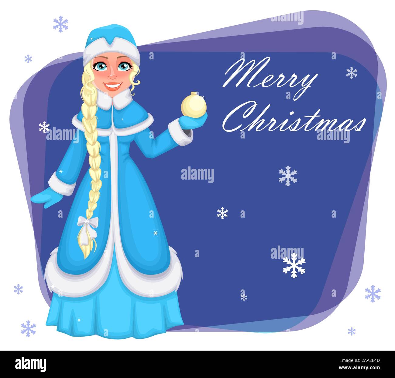 Happy New Year and Merry Christmas. Russian Snegurochka (Snow Maiden ...