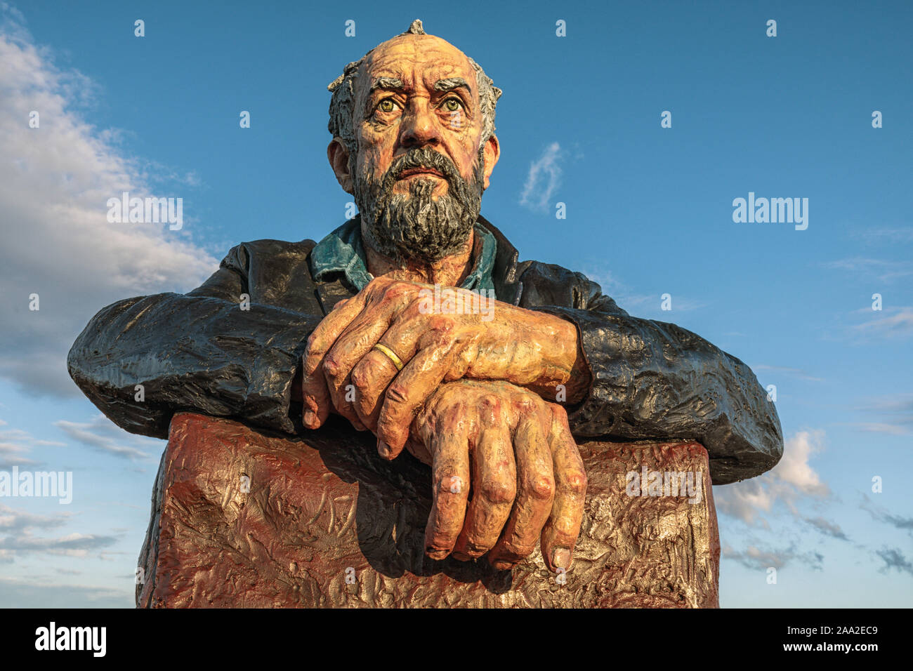The Seated Man Sculpture, a three meter tall statue located on the ...