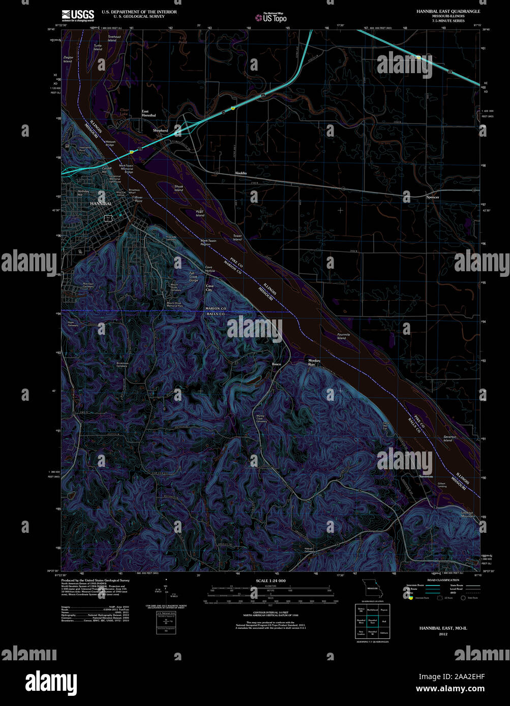 Hannibal missouri map hi-res stock photography and images - Alamy