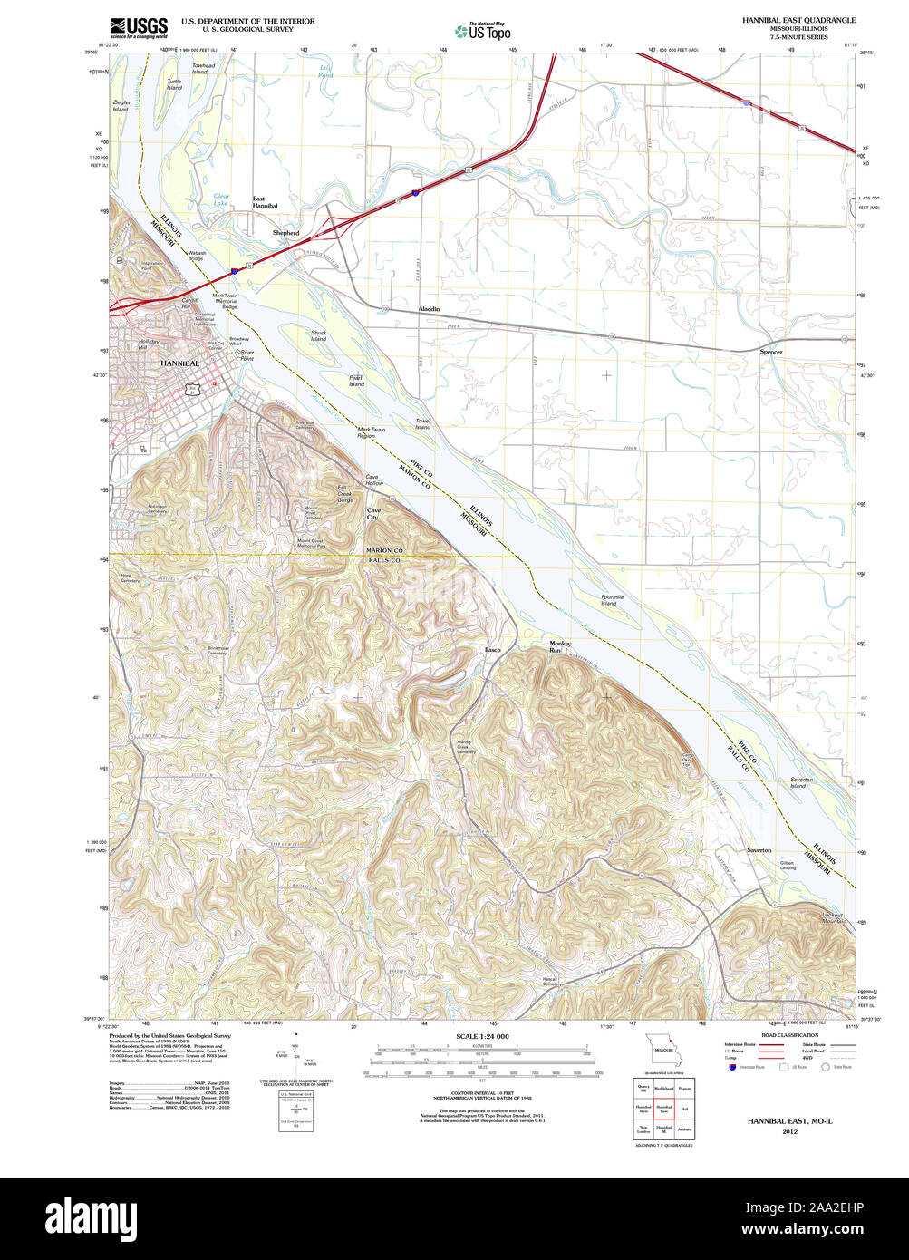 Map of hannibal missouri Cut Out Stock Images & Pictures - Alamy