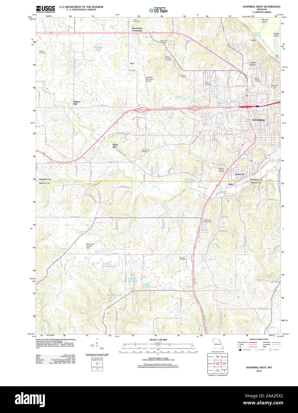 Hannibal missouri map hi-res stock photography and images - Alamy