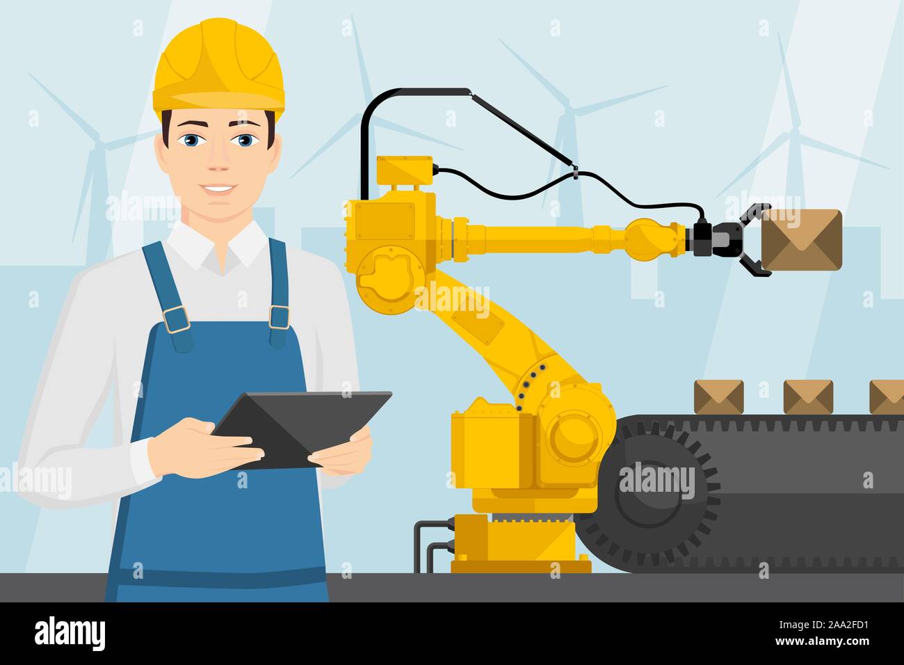 Smart factory. Vector illustration Stock Vector Image & Art - Alamy