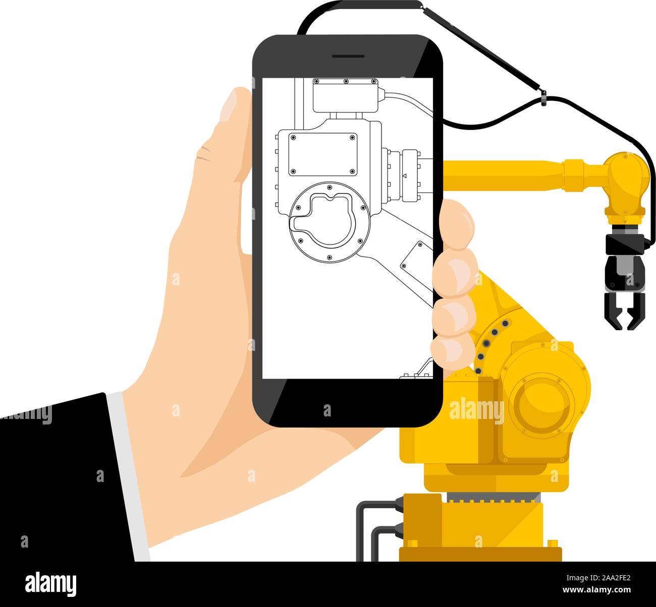 Creating an industrial robot design. Vector illustration EPS 10 Stock ...