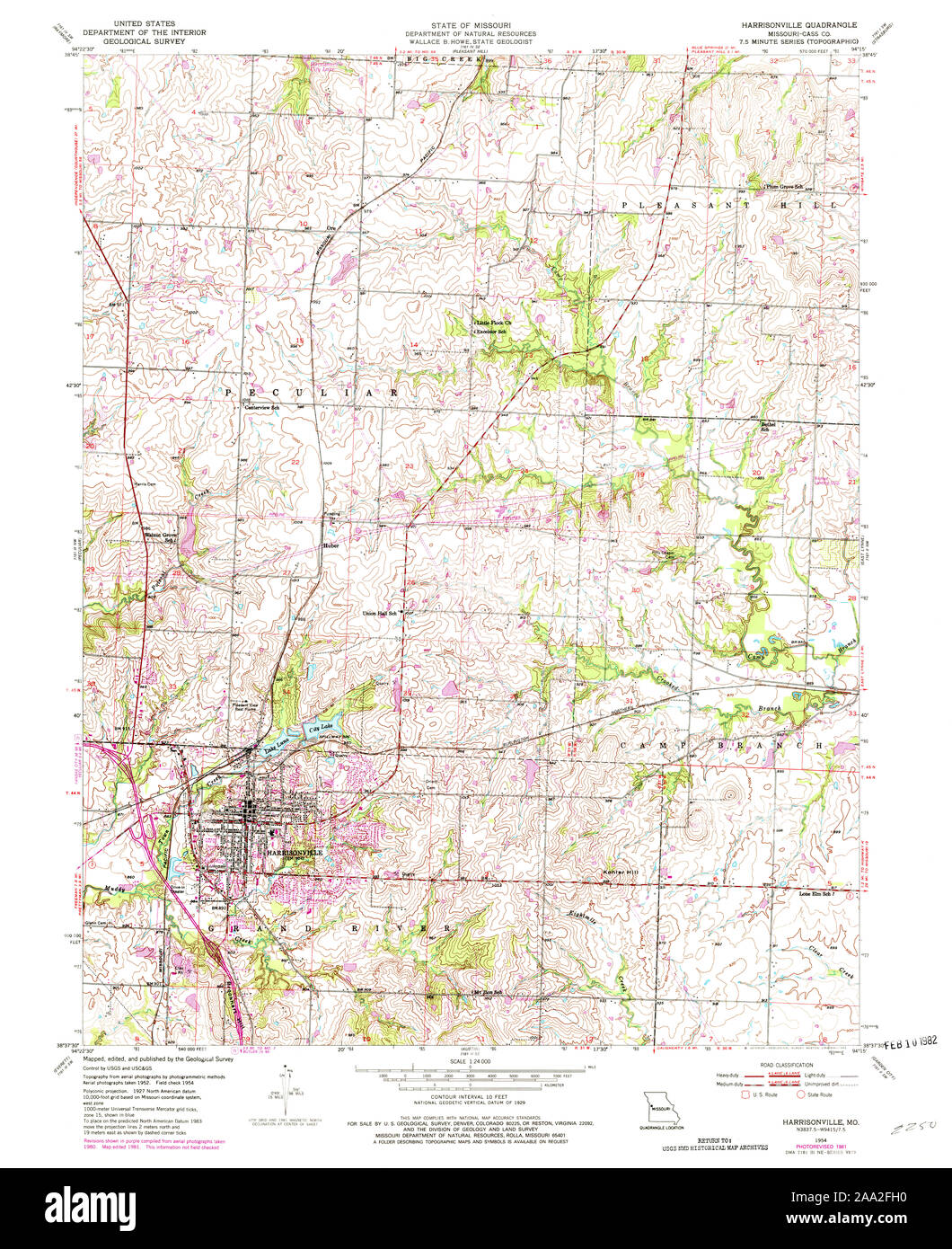 Harrisonville map hi-res stock photography and images - Alamy