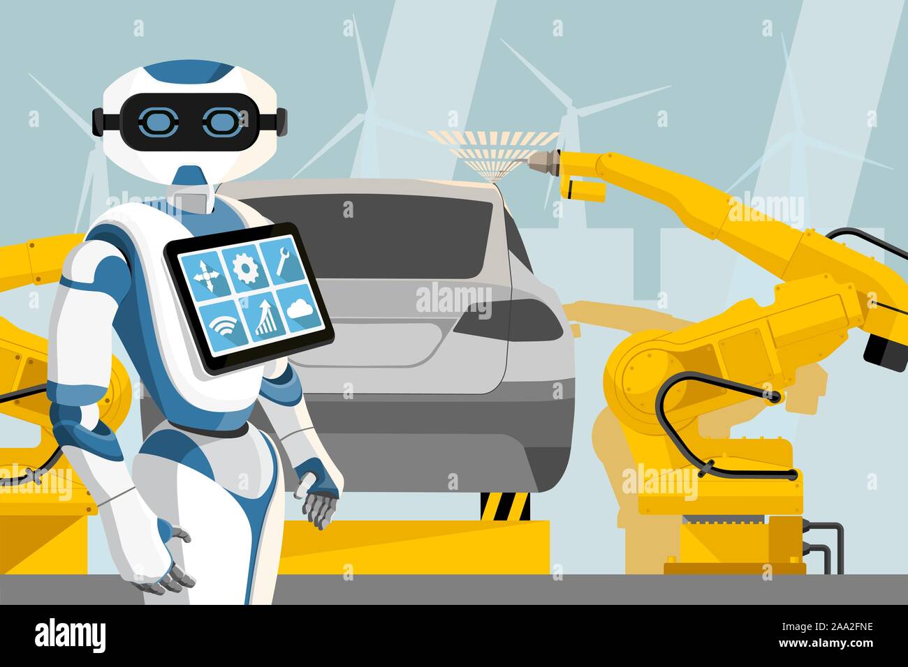 Car Assembly Line Clip Art