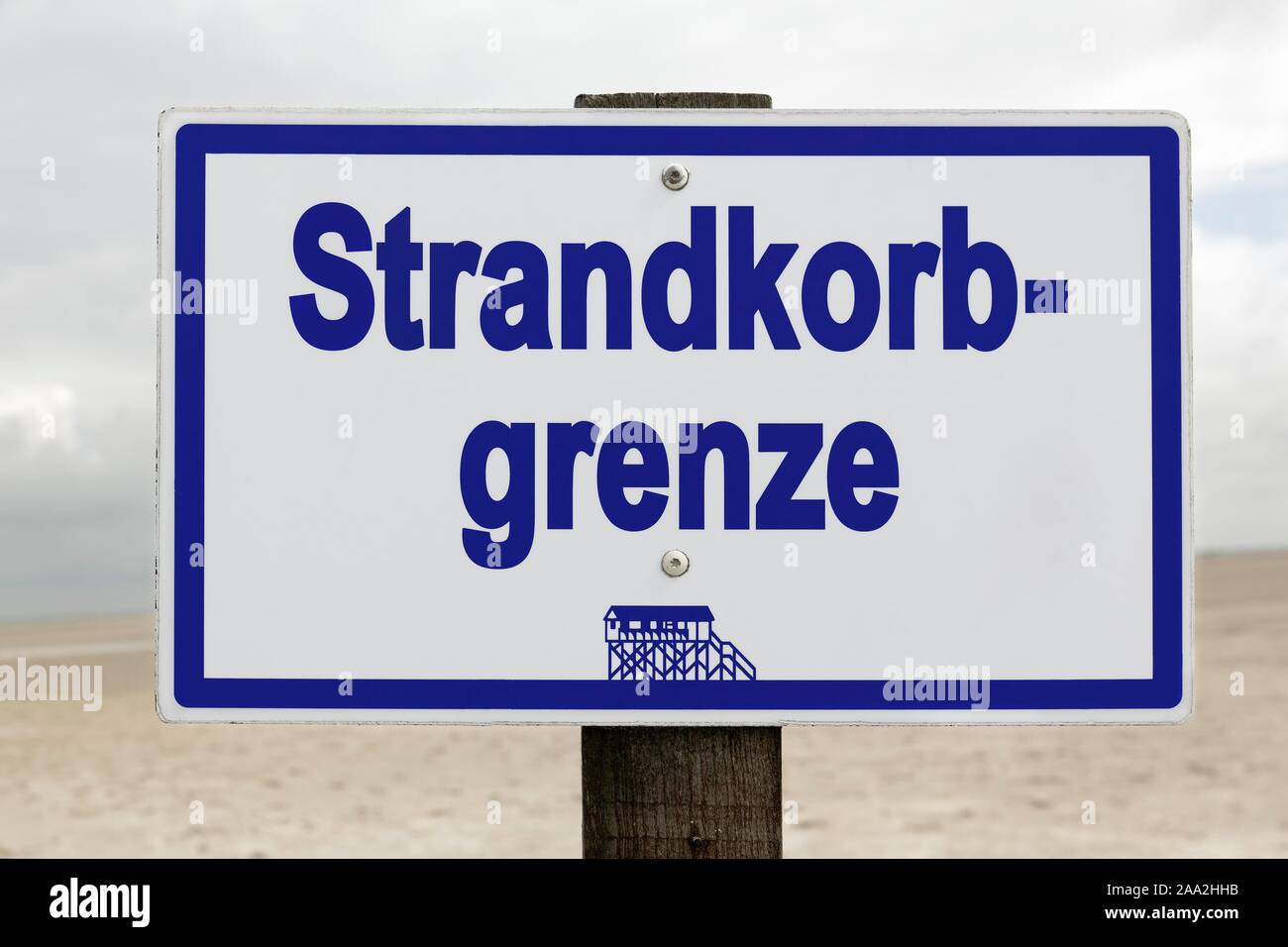 Sign beach chair border with pictogram pile dwelling hi-res stock ...