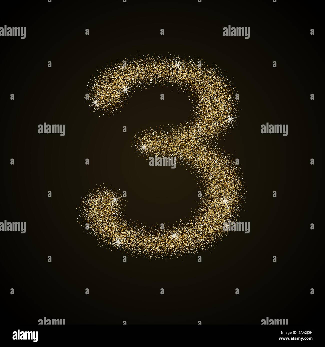 Golden metallic shiny numbers. Gold glittering metal alphabet numbers ...