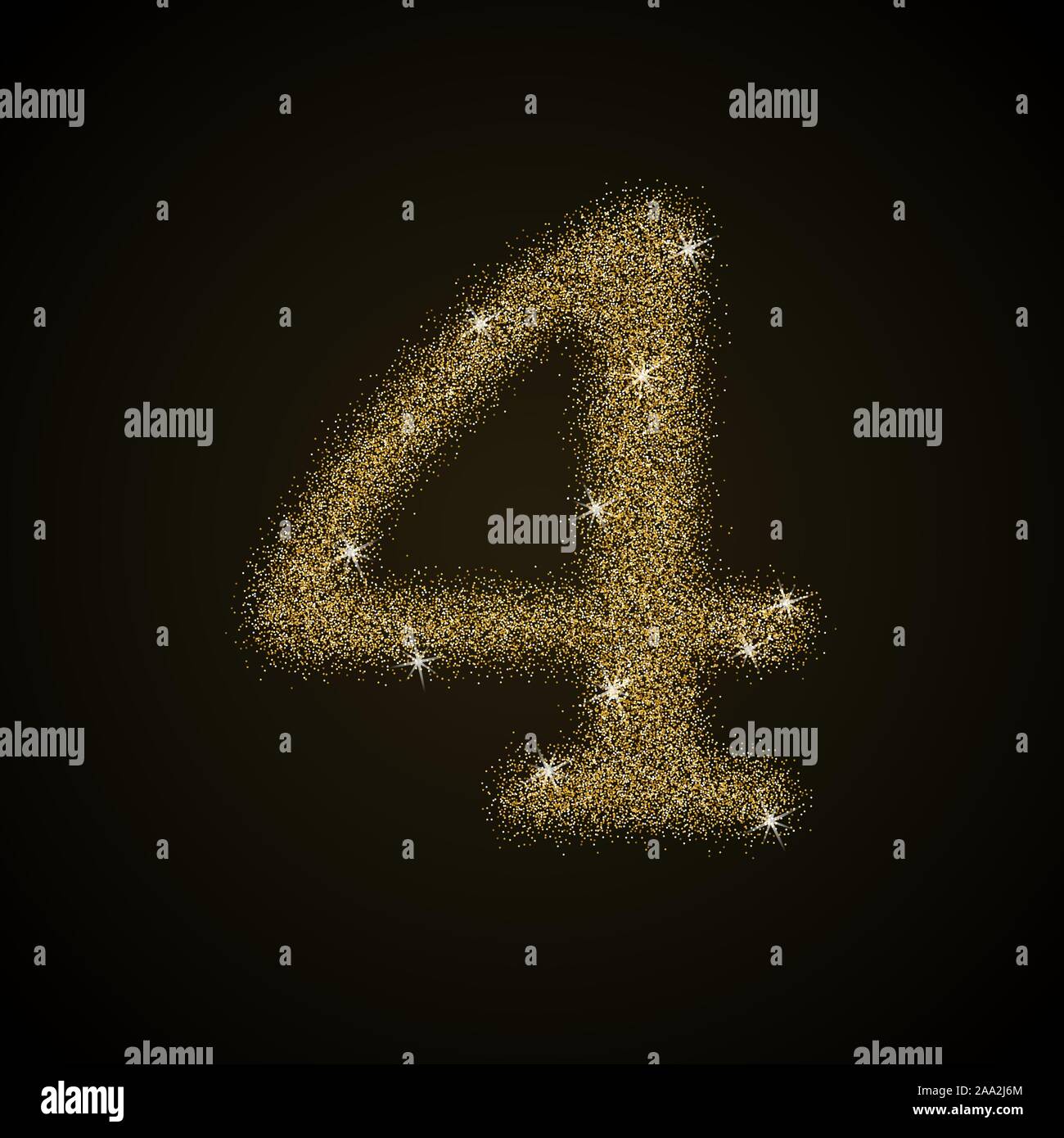 Golden metallic shiny numbers. Gold glittering metal alphabet numbers ...