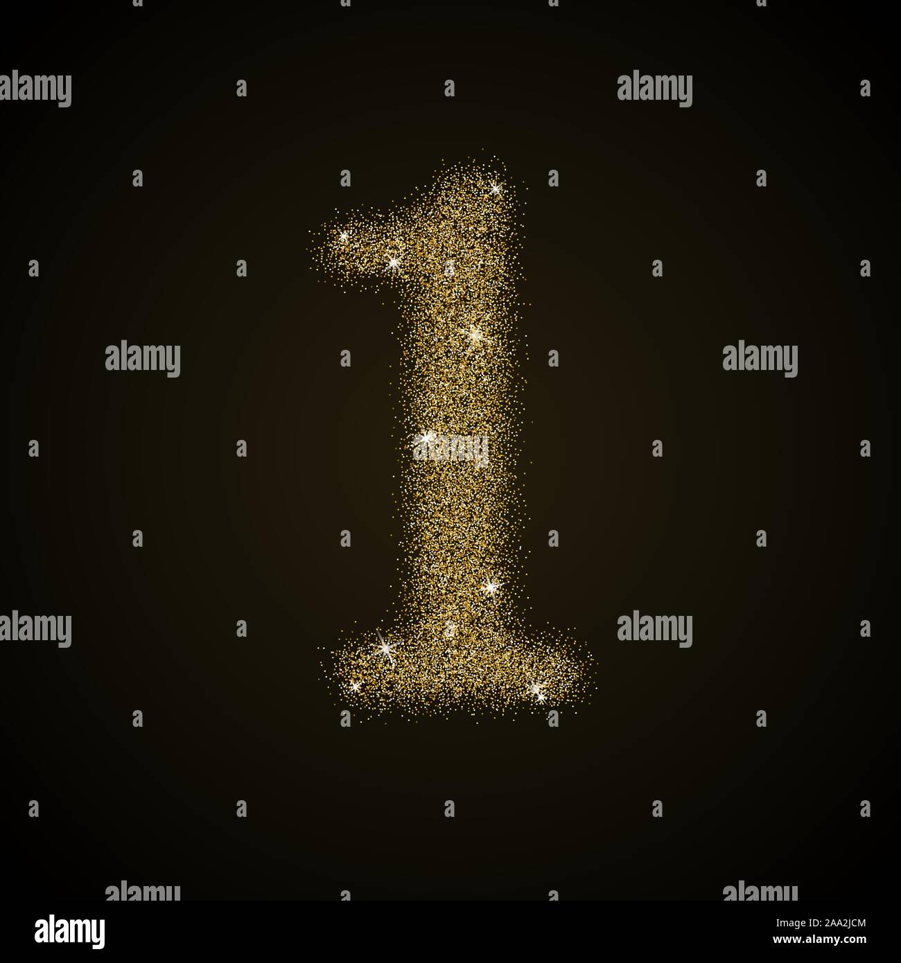 Golden metallic shiny numbers. Gold glittering metal alphabet numbers ...