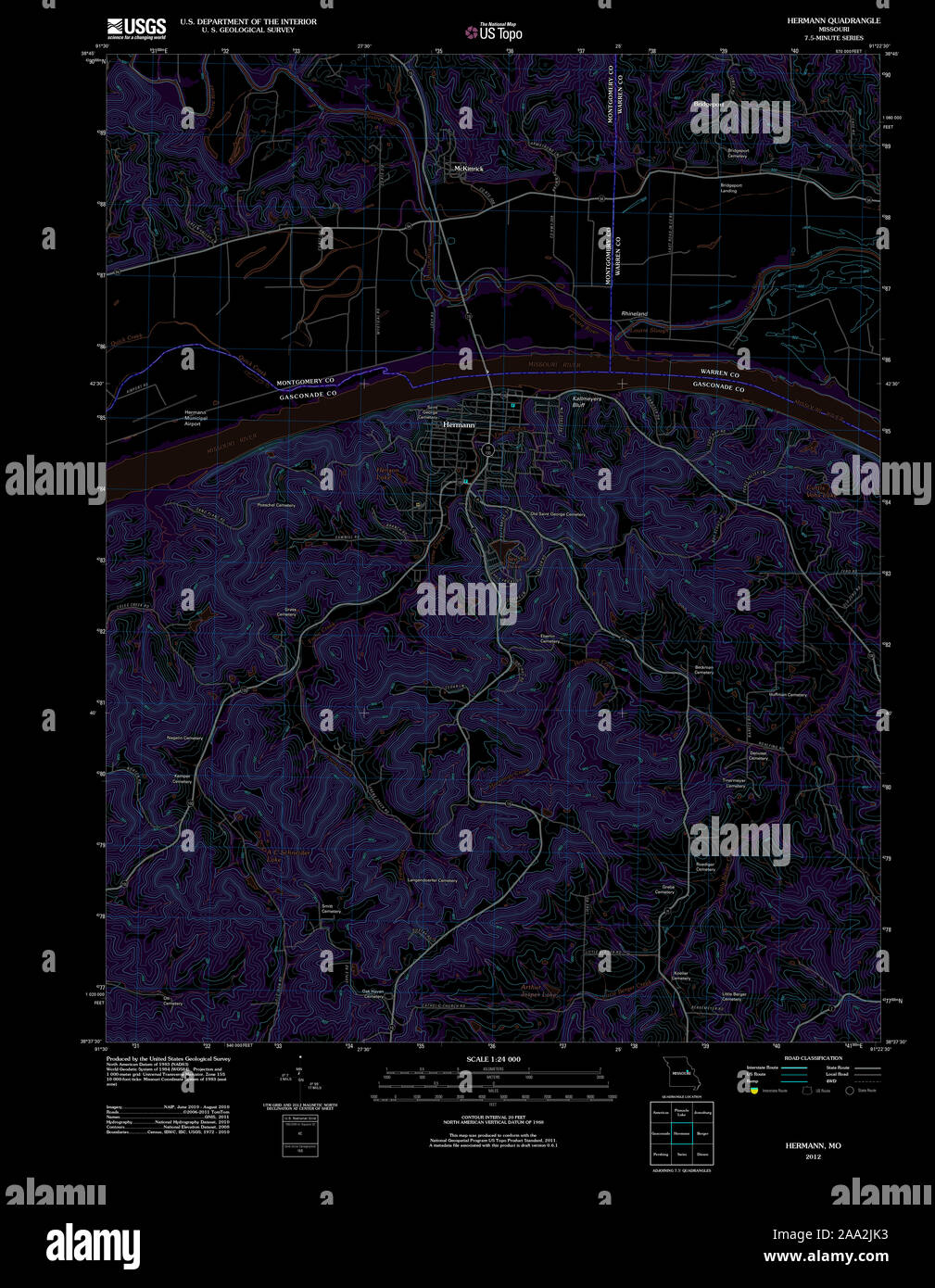 Map Of Hermann Missouri High Resolution Stock Photography and Images ...