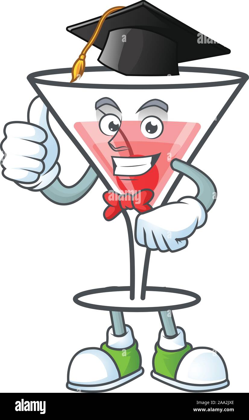 Character a graduation hat in the cartoon cocktail Stock Vector Image ...