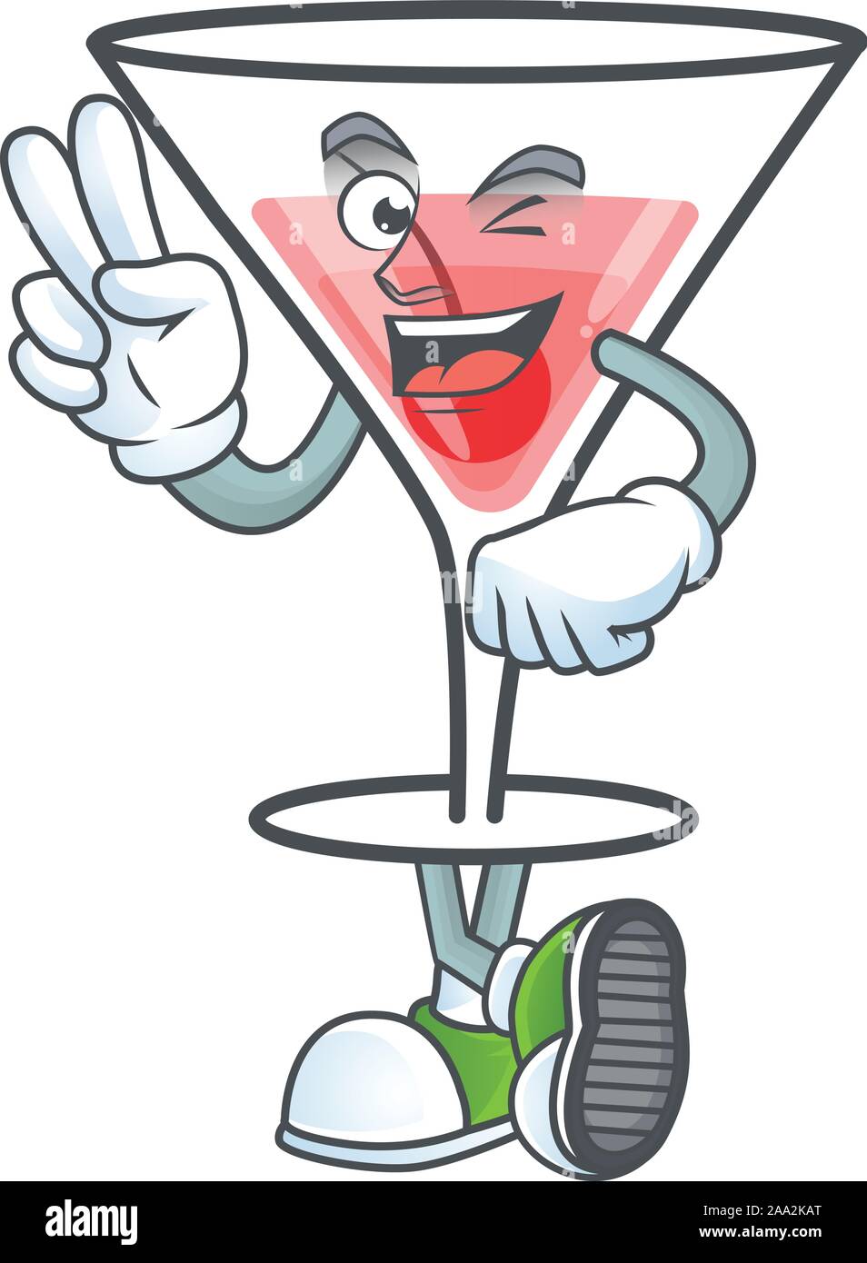 Character a two finger in the cartoon cocktail Stock Vector Image & Art ...