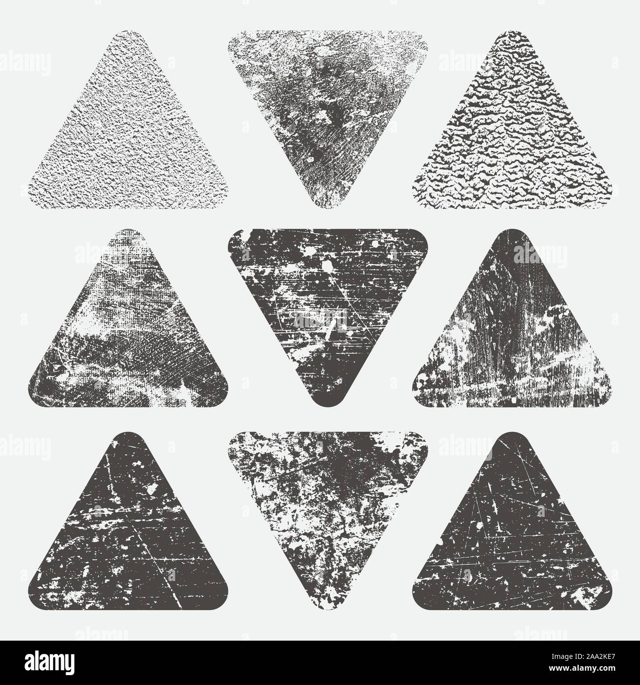 Set of grunge triangles. Damage triangle grunge shape silhouette ...