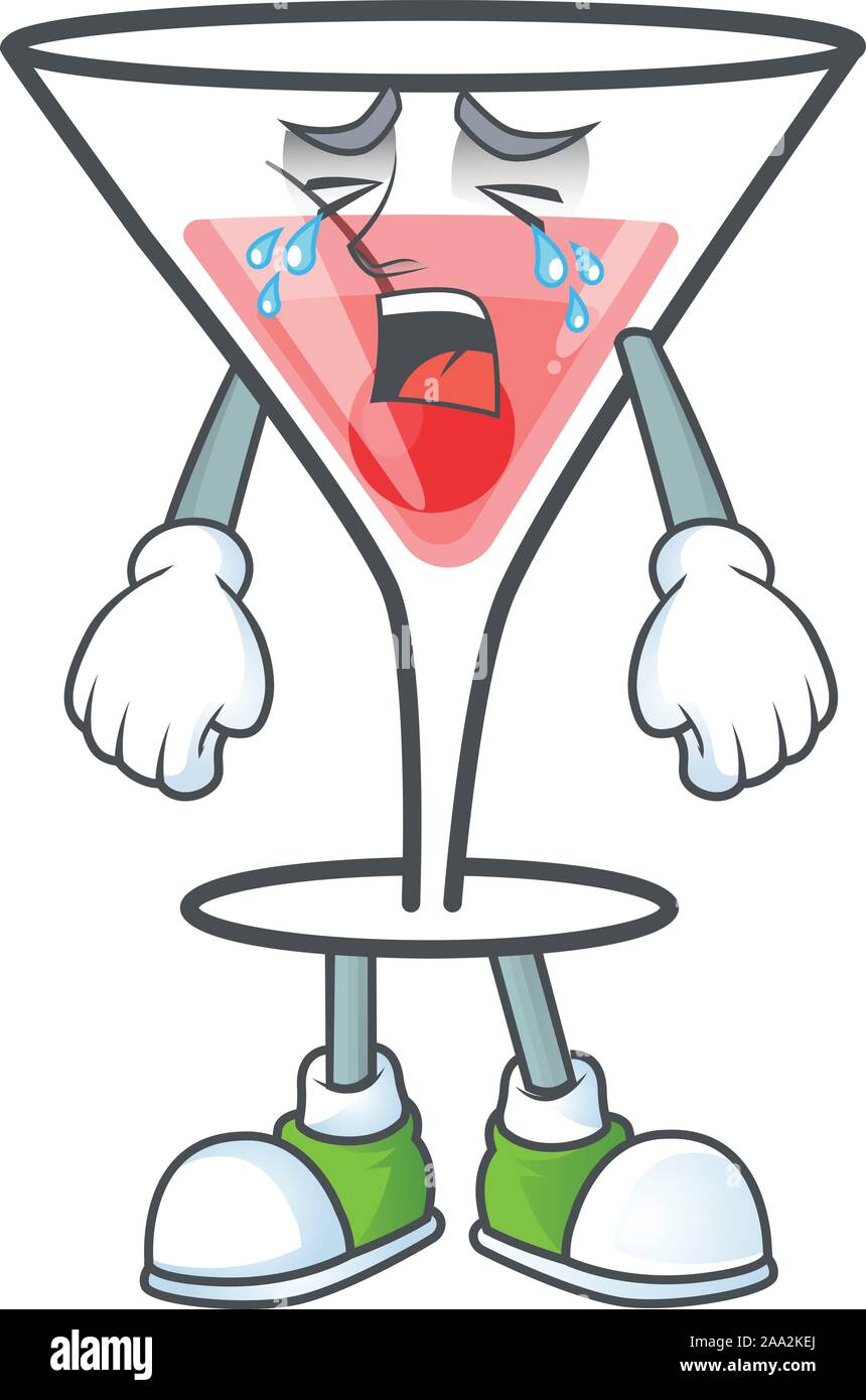 Cartoon fresh cocktail with the crying character Stock Vector Image ...