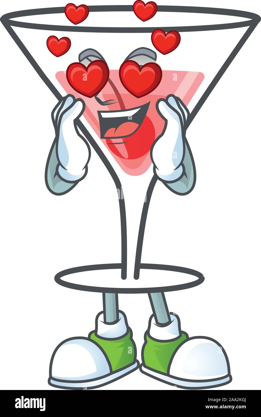 Cartoon fresh cocktail with the in love character Stock Vector Image ...