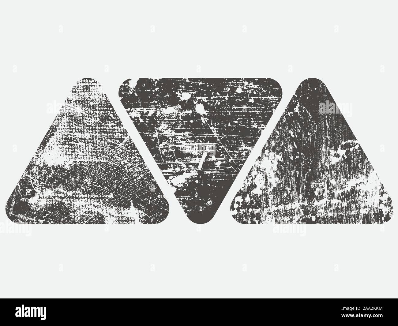 Set of grunge triangles. Damage triangle grunge shape silhouette ...