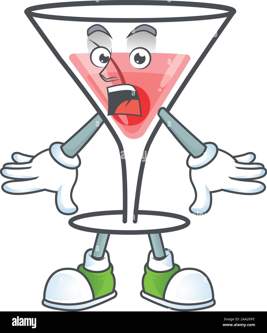 Cartoon fresh cocktail with the surprised character Stock Vector Image ...