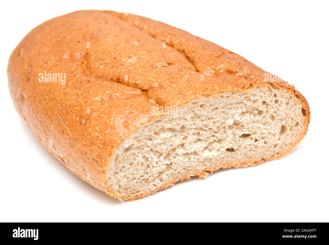 Half of bread isolated on white background Stock Photo - Alamy