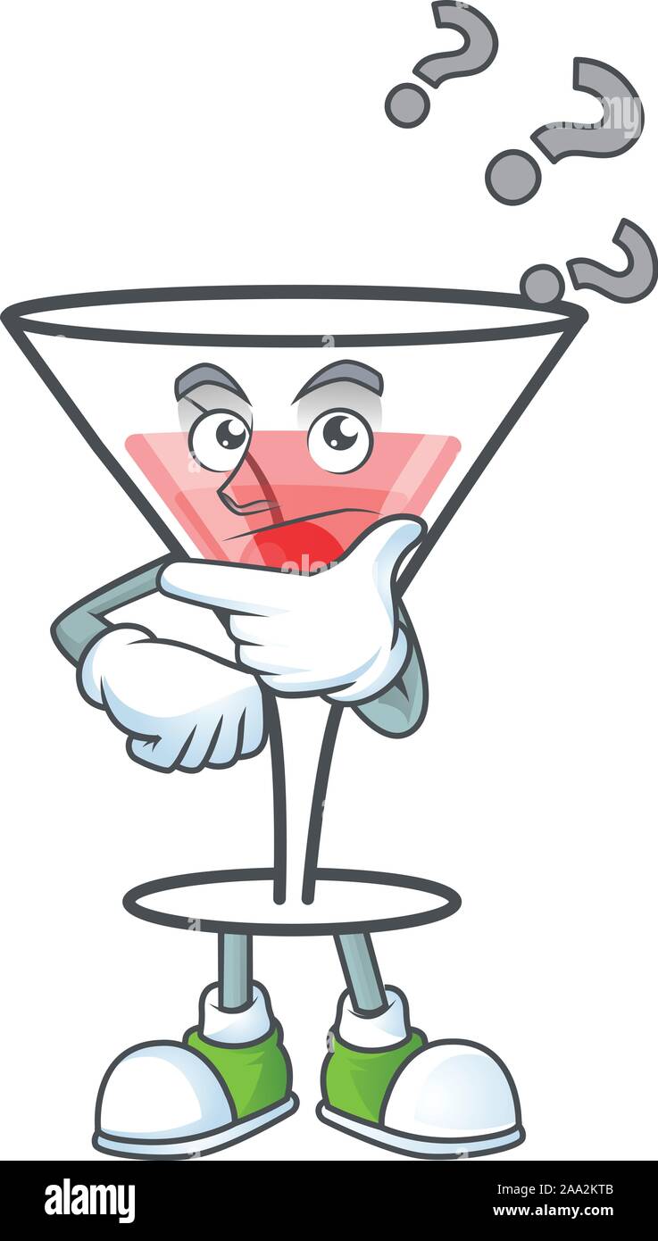 Cartoon fresh cocktail with the thinking character Stock Vector Image ...