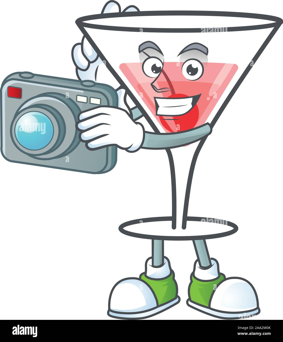 Cartoon fresh cocktail with the photographer character Stock Vector ...