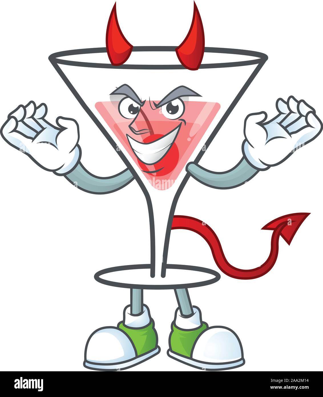Cartoon fresh cocktail with the devil character Stock Vector Image ...