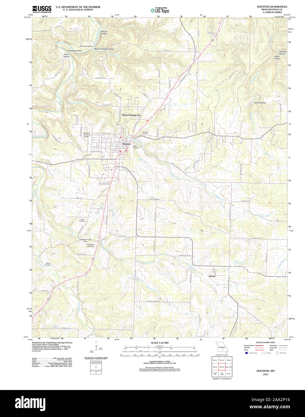 Houston missouri map hi-res stock photography and images - Alamy