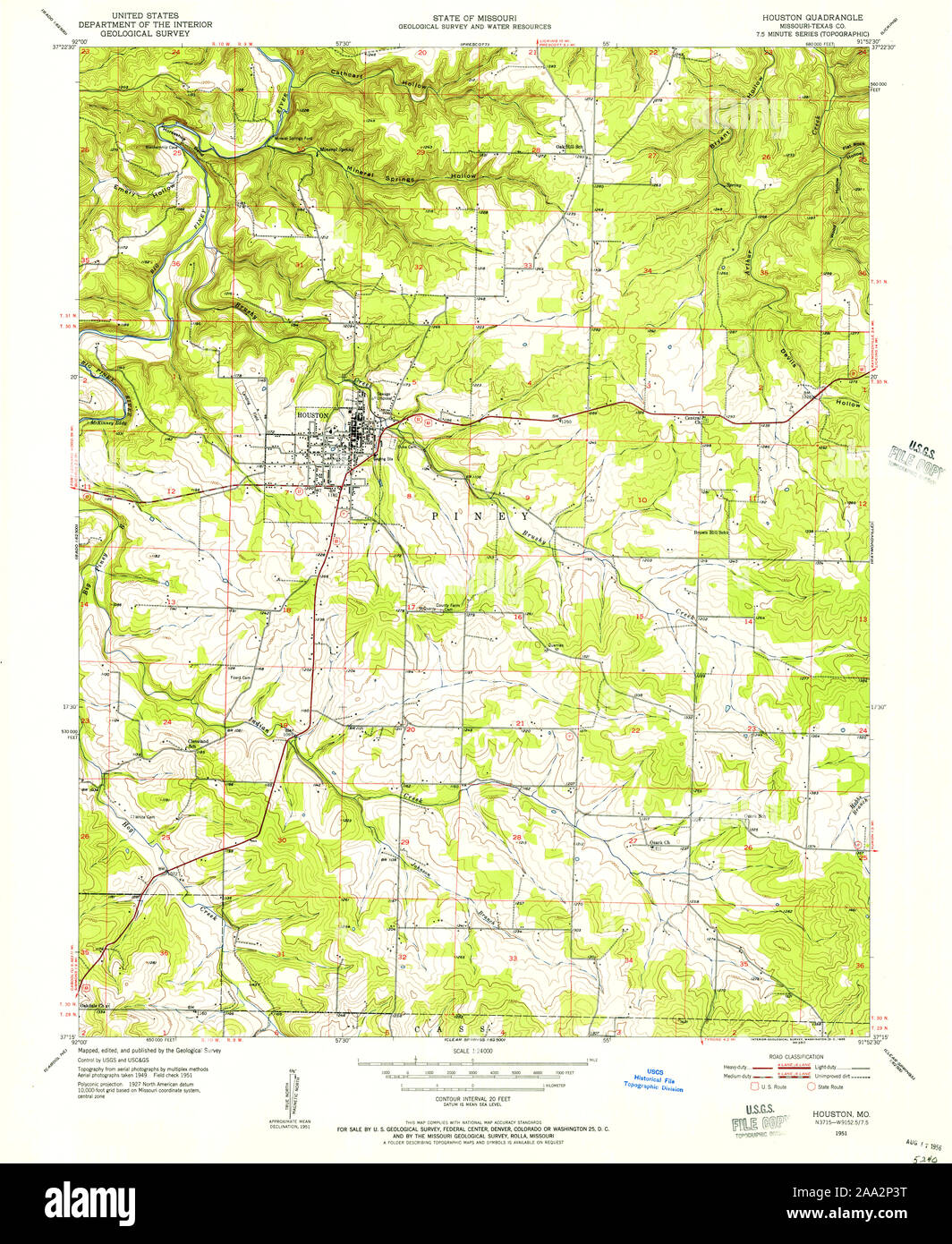 Map of houston missouri hi-res stock photography and images - Alamy