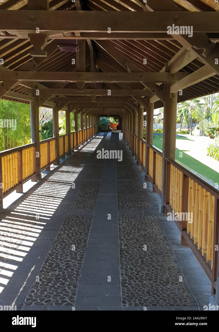 View of the Club Med beach resort walkway, Bali, Indonesia Stock Photo ...