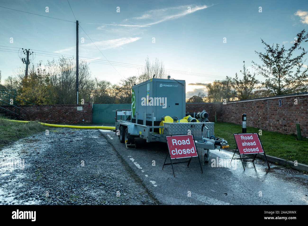 Flood defence gate at Ripple nature reserve protects nearby houses from ...