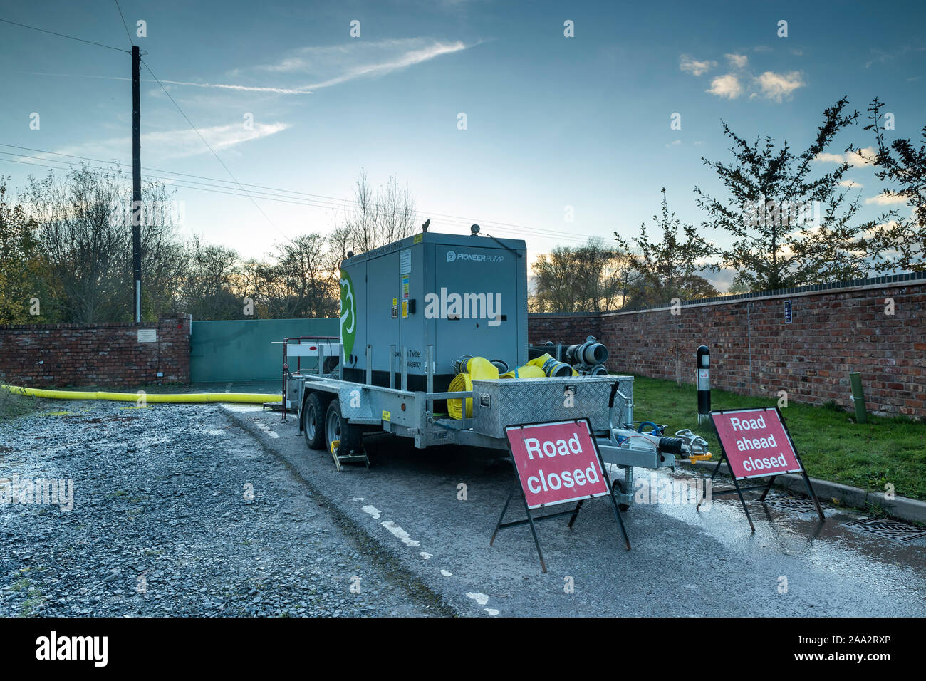 Flood defence gate at Ripple nature reserve protects nearby houses from ...
